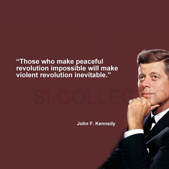 Wall Decor | John F Kennedy Those Who Make Peaceful Quote Photo 13x19 ...
